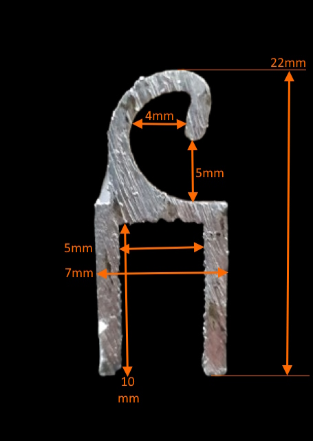WHT8 Window Hinge Track NEW (SILVER) for the Top of UK Caravan Windows ...