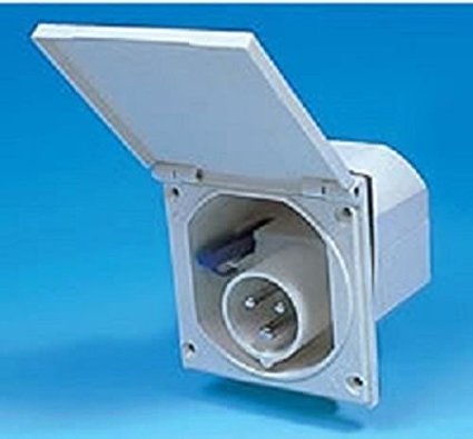 MF2 White Flush Fitting 230V Mains Inlet Plug & Box WHITE - Affordable ...