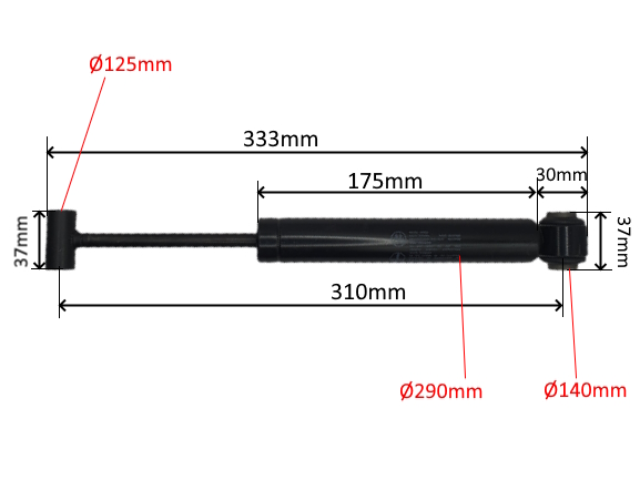 GD22A BPW Damper 310mm for BPW Chassis 2700kg - Affordable Caravans