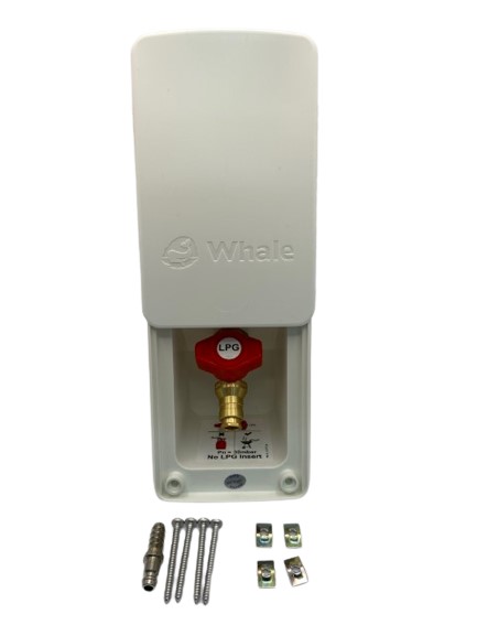GO11WA Whale External Gas BBQ Point Box Flap White - Affordable Caravans