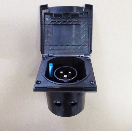 MF3 Black ... Flush Fit 230V Mains Inlet Box Black - Affordable Caravans