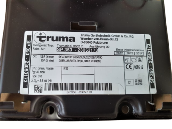 H34 Truma S 3002 P Heater Body Heat Exchanger and Safety Pilot Valve ...