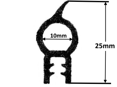 DRU9 Front Hatch Locker Door Rubber - Affordable Caravans