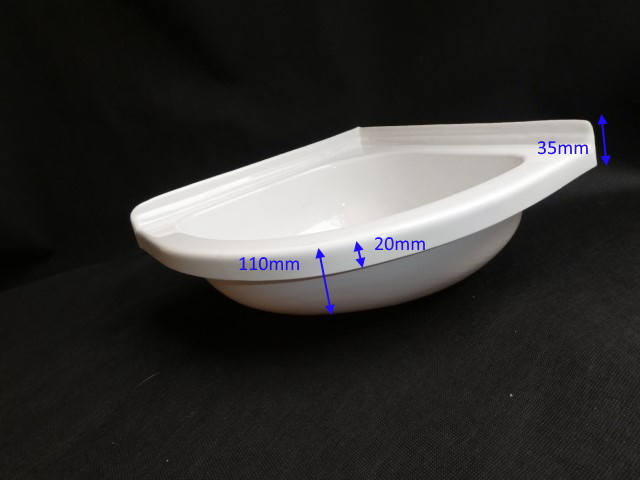 SB2W Hand Basin Corner WHITE 290mm x 290mm - Quality Caravans and Spare ...