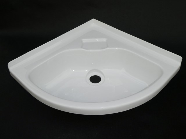 SB3W Hand Basin Corner WHITE Large 360mm x 360mm - Quality Caravans and ...