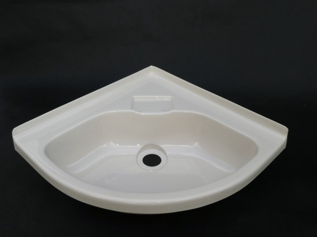 SB3I Hand Basin Corner IVORY Large 360mm x 360mm - Affordable Caravans