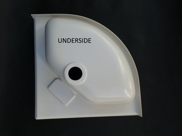 SB3I ... Hand Basin Corner IVORY Large 360mm x 360mm - Affordable Caravans