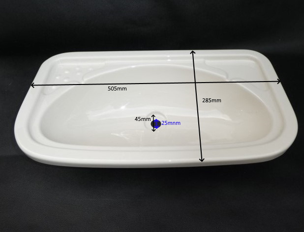SB4I... Hand Basin Rectangle IVORY 505mm x 285mm - Affordable Caravans