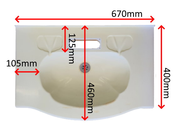 SBSH6 Hand Basin SECOND HAND ... 670L x 460W x 130D - Quality Caravans ...
