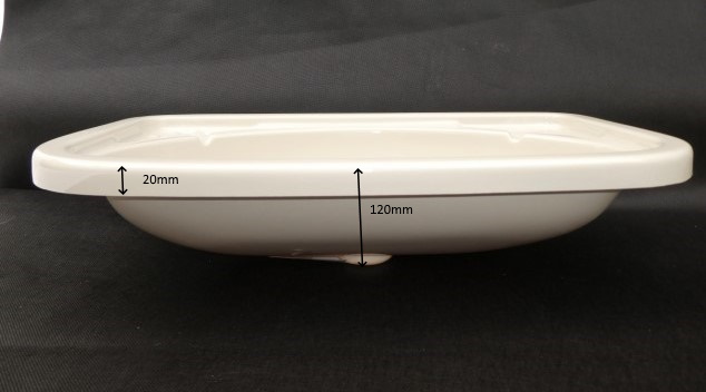 SB6 ... Hand Basin Rectangle IVORY 505mm x 285mm - Affordable Caravans