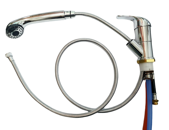 T27 Reich Single Lever Shower Tap 34mm Shaft/Pull Out Hose w ...