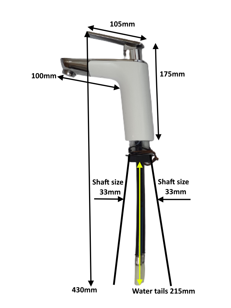 T30W ... Single Lever Vector White & Chrome Mixer Tap with Microswitch ...