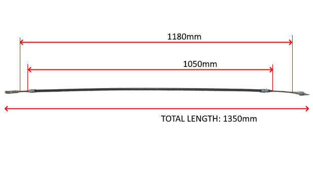 BC22 Brake Cable THREADED & Hook, 1050/1350 - Affordable Caravans