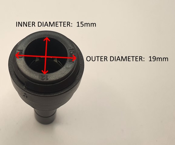 WF19A ... Push Fit 15mm to 12mm Stem Reducer - Affordable Caravans