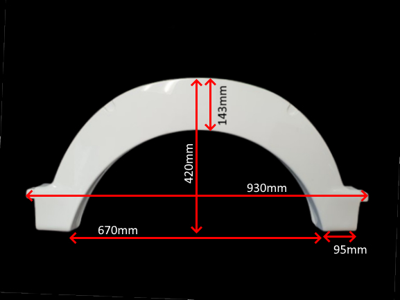 WGSW31 SWIFT Wheel Guard/Flare (NEW) 930mm x 420mm - Affordable Caravans