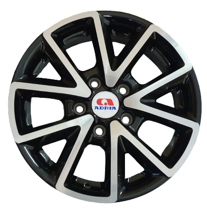 WAAD83 ... ADRIA Alloy Wheel BLACK & SILVER 15" 5 Stud Rim Only ...