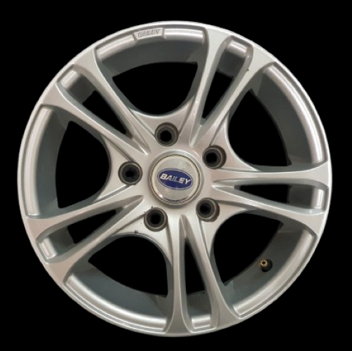 WAB57 ... BAILEY Alloy Wheel SILVER 14" 5 Stud Rim Only (SECOND HAND) 5 ...