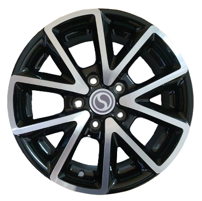 WASP83 ... SPRITE Alloy Wheel BLACK & SILVER 15" 5 Stud Rim Only ...