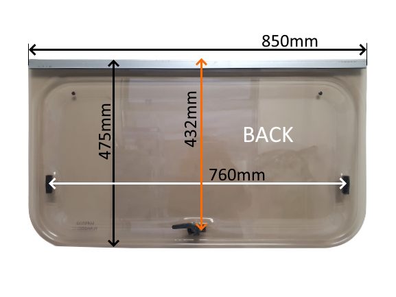 WBF850 ... Window (BACK) 1994 .....FLEETWOOD..... 850mm x 475mm ...